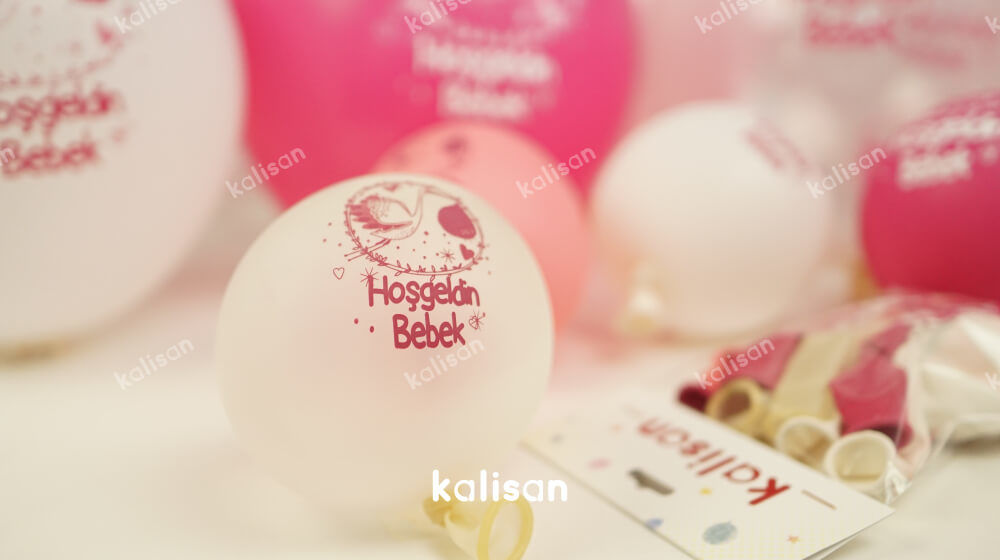 Hoş geldin Bebek Baskılı Balon - Kalisan Balon