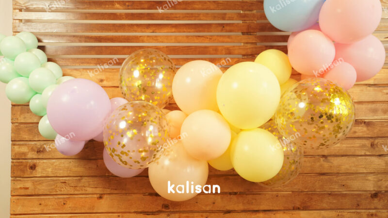 Kalisan Party Box - Balon Kit 28 | Gold Konfetili Balon Makaron Zinciri ...