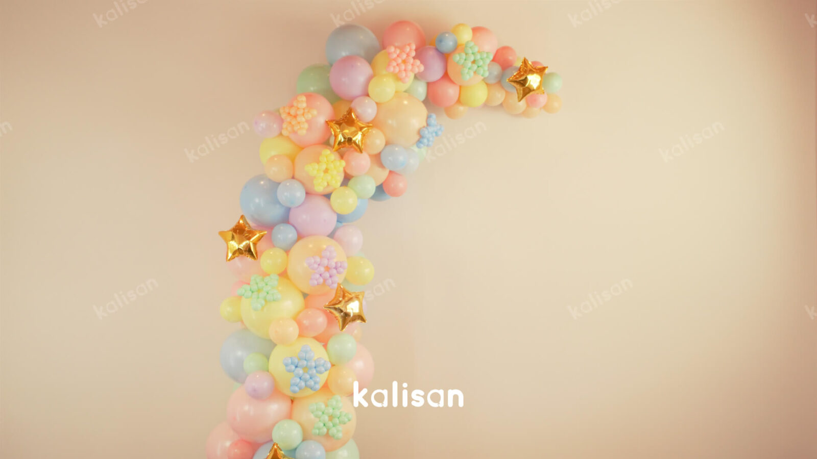 Kalisan Party Box – Balon Kit 32 | Makaron Zincir & Gold Folyo ...